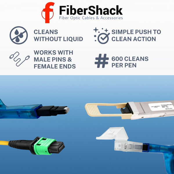 FiberShack - MPO Fiber Cleaner - Rotating MTP Cleaner Pen for Quickly