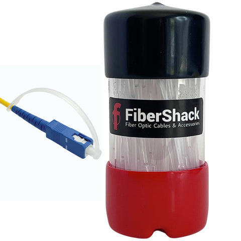 FiberShack - Tube of 2.5mm SC Fiber Optic Dust Caps with Lanyard - 100