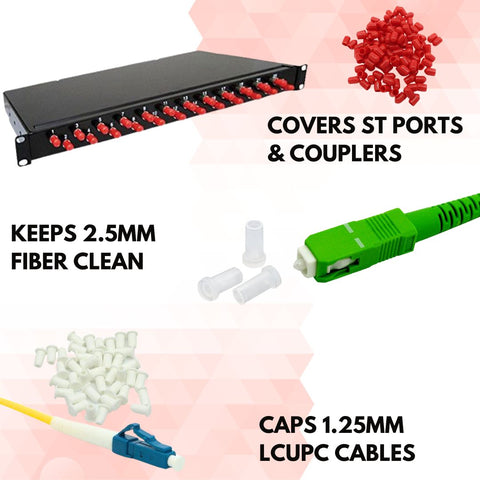 Fiber Optic Dust Cap Kit - 3 Pack Set of Fiber Dust Caps in a Snap Lock ...